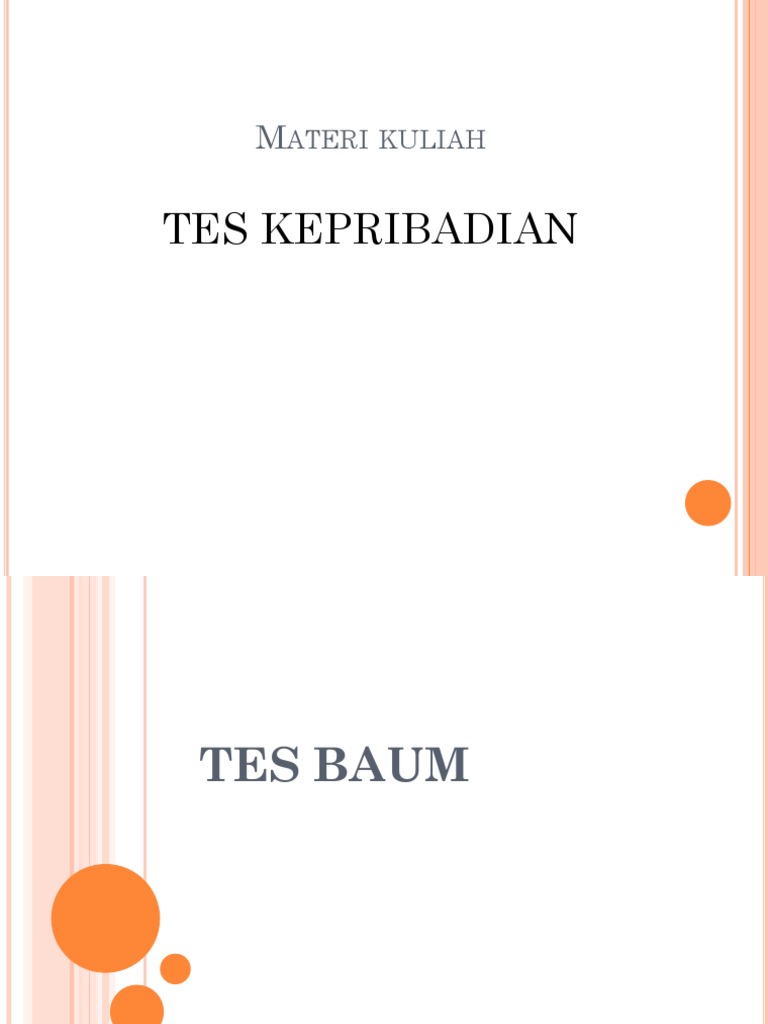 Tes Kepribadian: Analisis Tes Baum | PDF