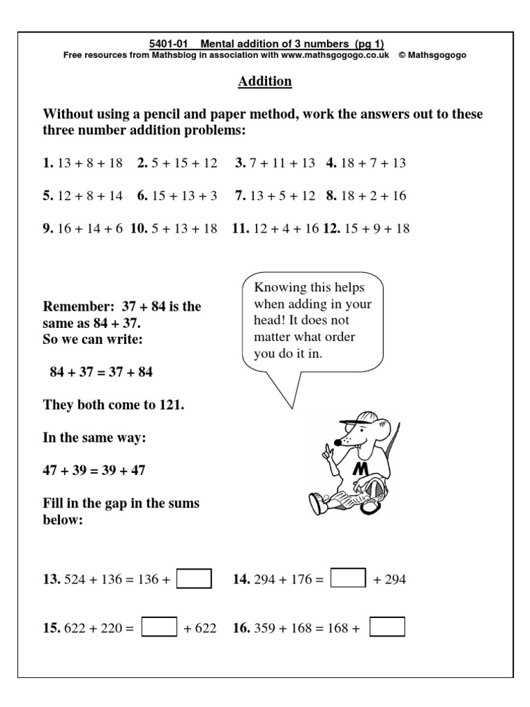 Knowing This Helps When Adding in Your Head! It Does Not Matter What ...