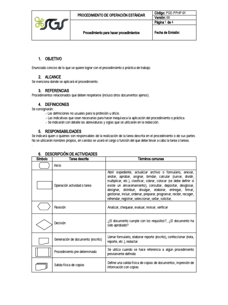 Procedimiento para Hacer Procedimiento (POE-PPHP-01) | PDF | Información