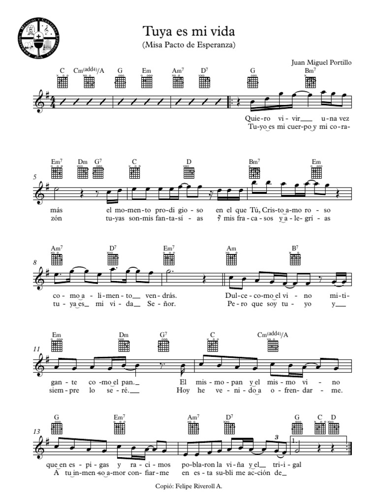 Tuya Es Mi Vida - Partitura Completa | PDF