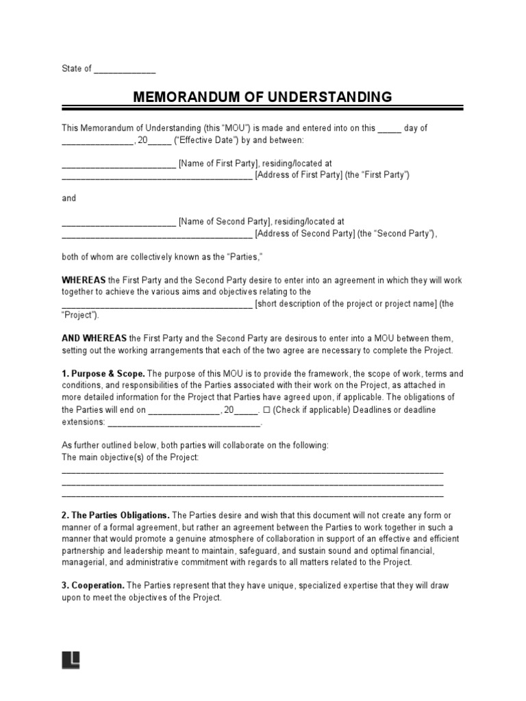 Memorandum of Understanding Download-Friendly | PDF | Memorandum Of ...