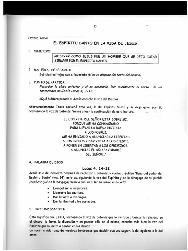 El Espiritu Santo en La Vida de Jesus | PDF