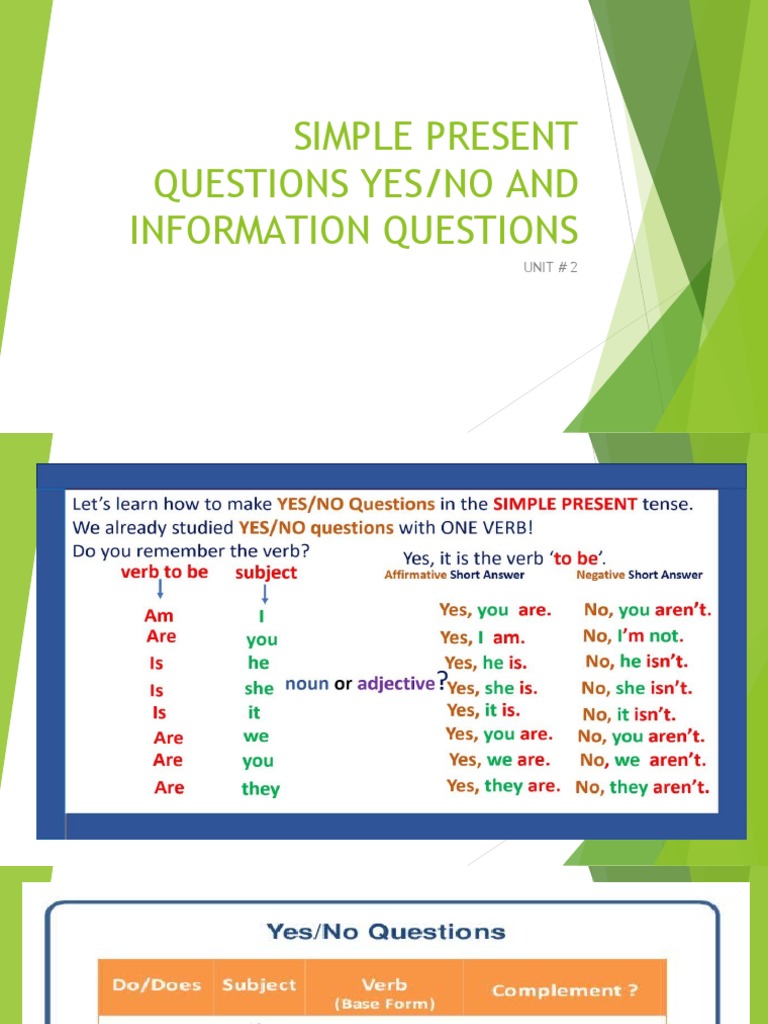 Presentation1 SIMPLE PRESENT QUESTIONS | PDF