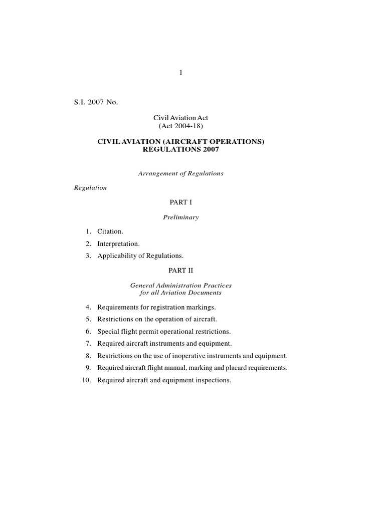 BCAD REGULATIONS - Aircraft Operations | PDF | Instrument Flight Rules ...