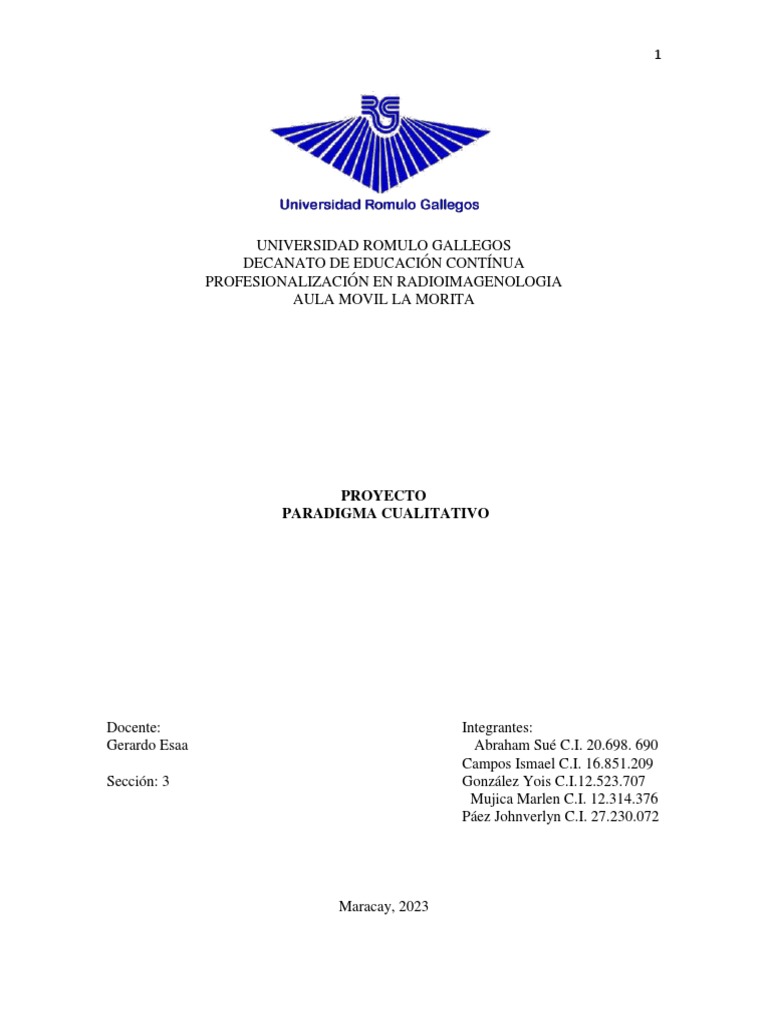 Proyecto Tema P. Cualitativo | PDF | Conocimiento | Etnografía