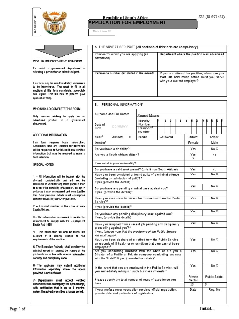 Approved-New-Z83-form-Gazetted-6-Nov-2020 | PDF | Government | Justice