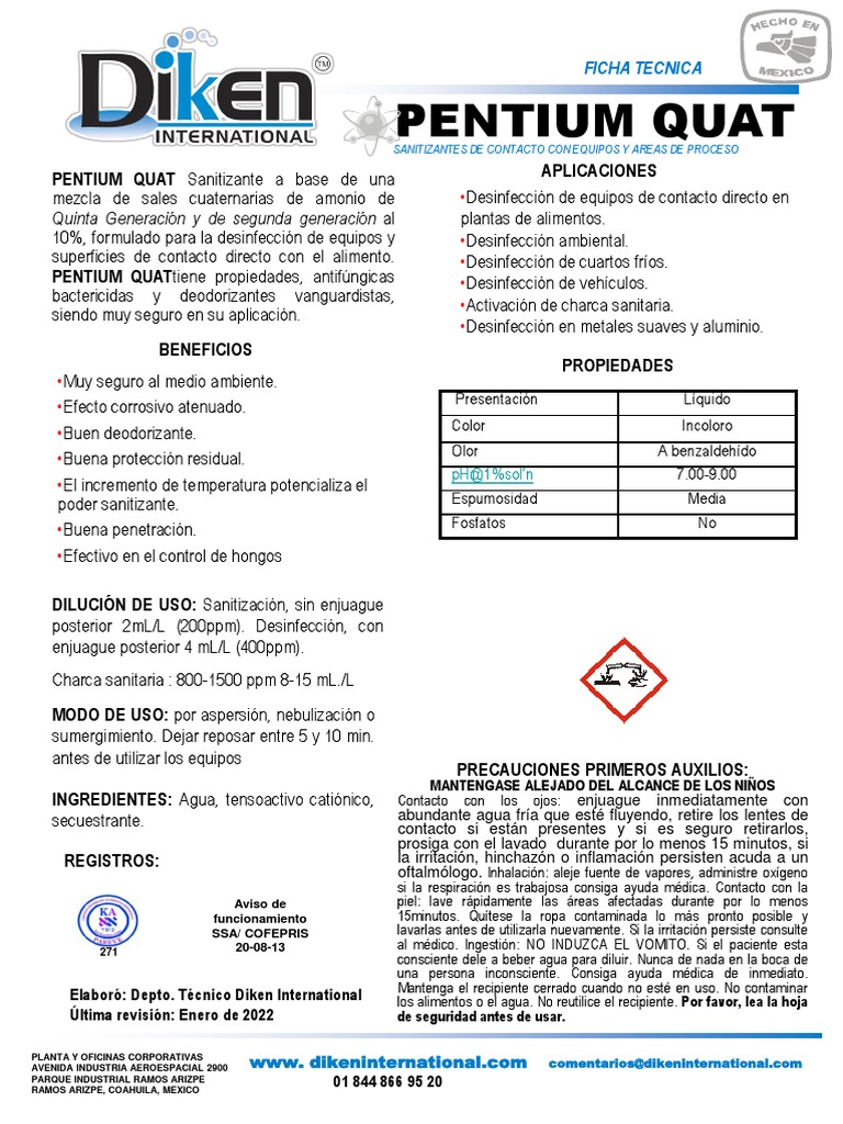 Pentium Quat Ficha Técnica Con Logo | PDF | Agua | Química