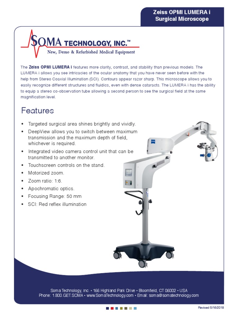 Zeiss OPMI LUMERA I Surgical Microscope | PDF | Microscope | Zoom Lens