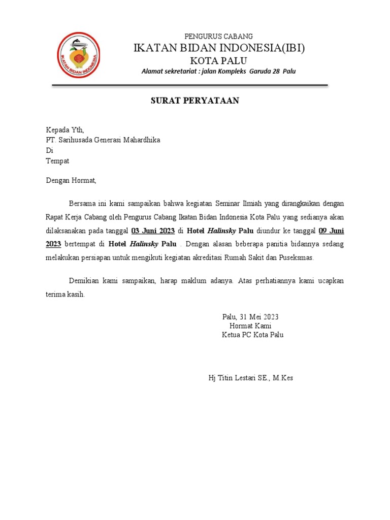 Seminar IBI Palu Diundur | PDF