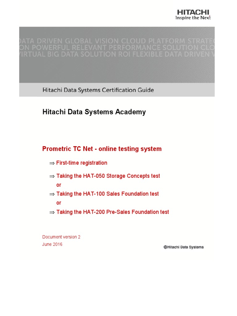 Hitachi Prometric Tcnet Hat 050 Hat 100 Hat 200 Setup Guide | PDF
