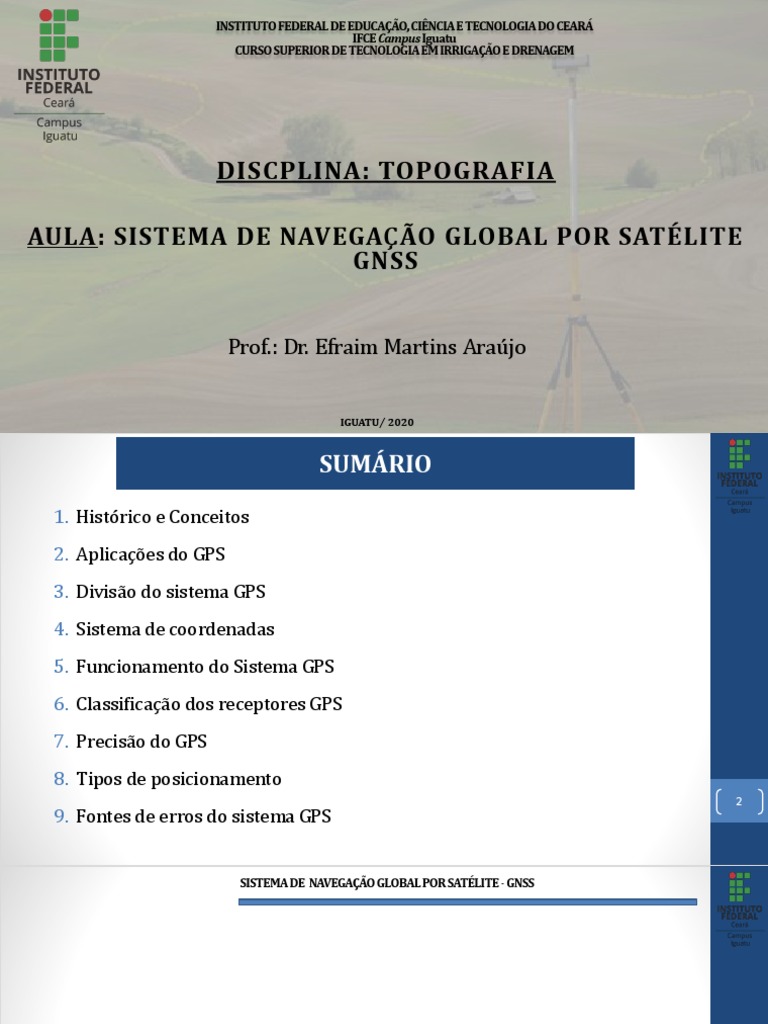 GNSS: Funcionamento e Aplicações do GPS | PDF | Sistema de ...
