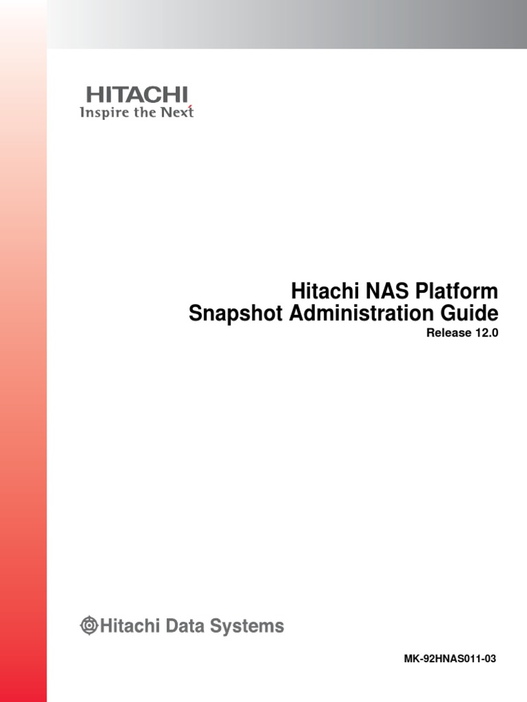 Hitachi Nas Platform Snapshot Administration Guide | PDF | Backup ...