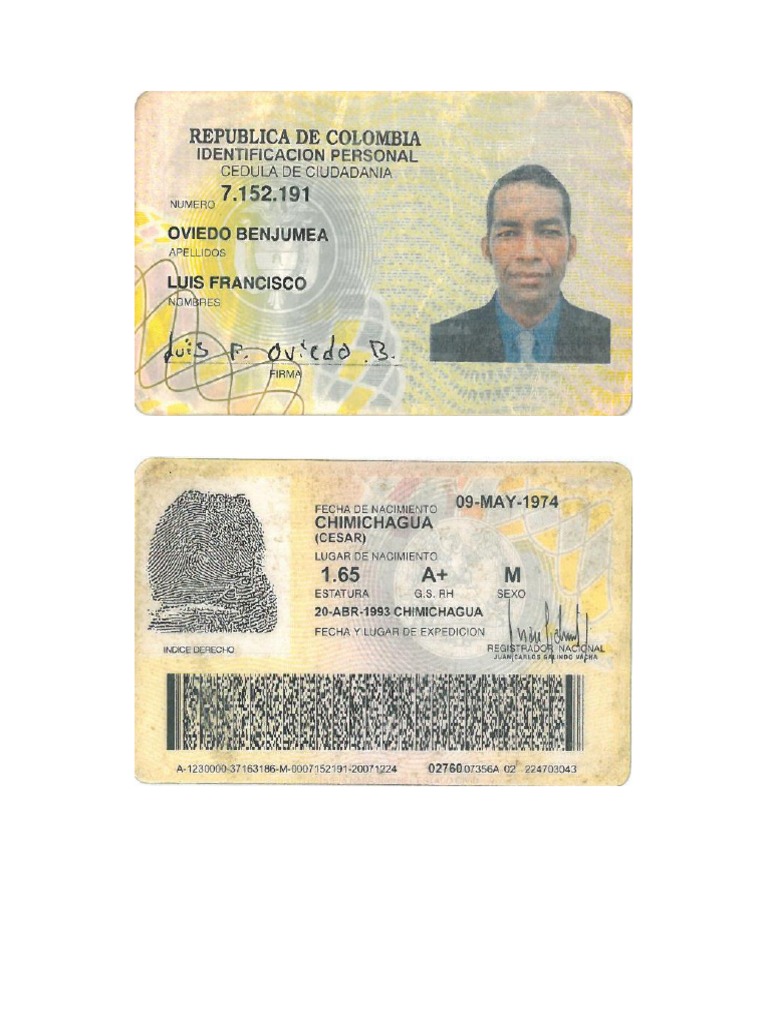 Cedula Luis Oviedo | PDF