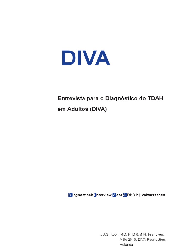 Formulário de Avaliação - DIVA - TDAH | PDF | Transtorno de déficit de ...