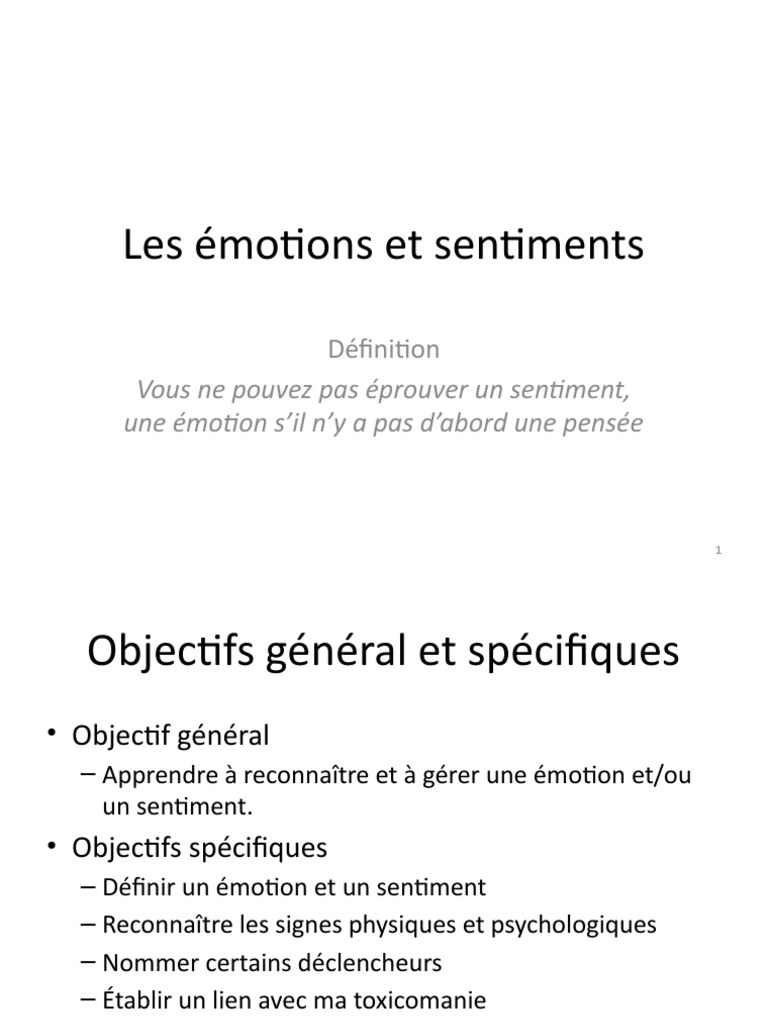 Les Émotions Et Sentiments | PDF | Émotions | Colère