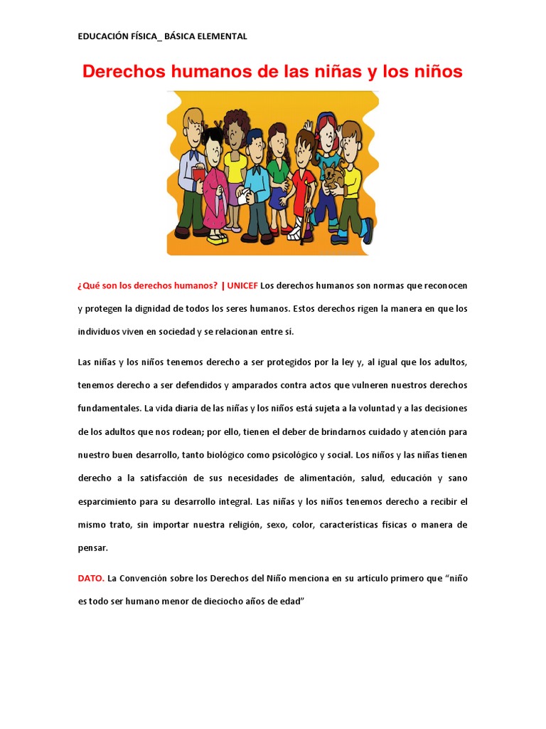 BE - Derechos Humanos de Las Niñas y Los Niños - TAREA EF | PDF
