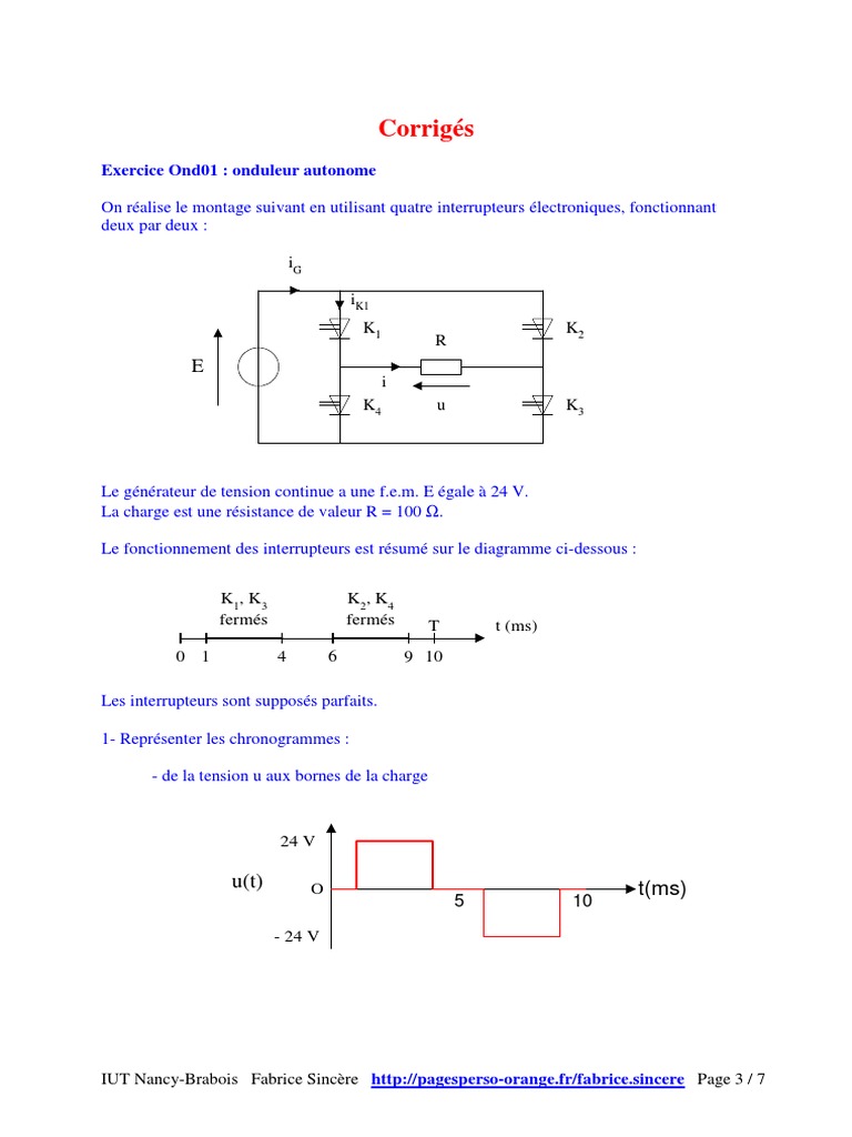 Correction TD Puissance Onduleur | PDF | Composants électriques | Électromagnétisme