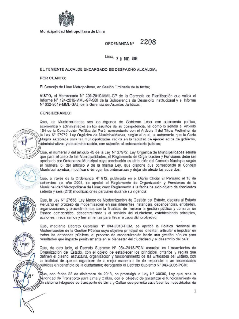 Ordenanza ROF 2208 | PDF