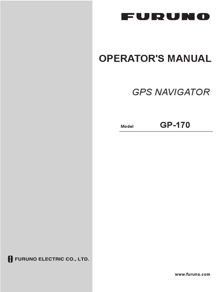 Furuno GP-170 Operator's Manual | PDF | Menu (Computing) | Liquid ...
