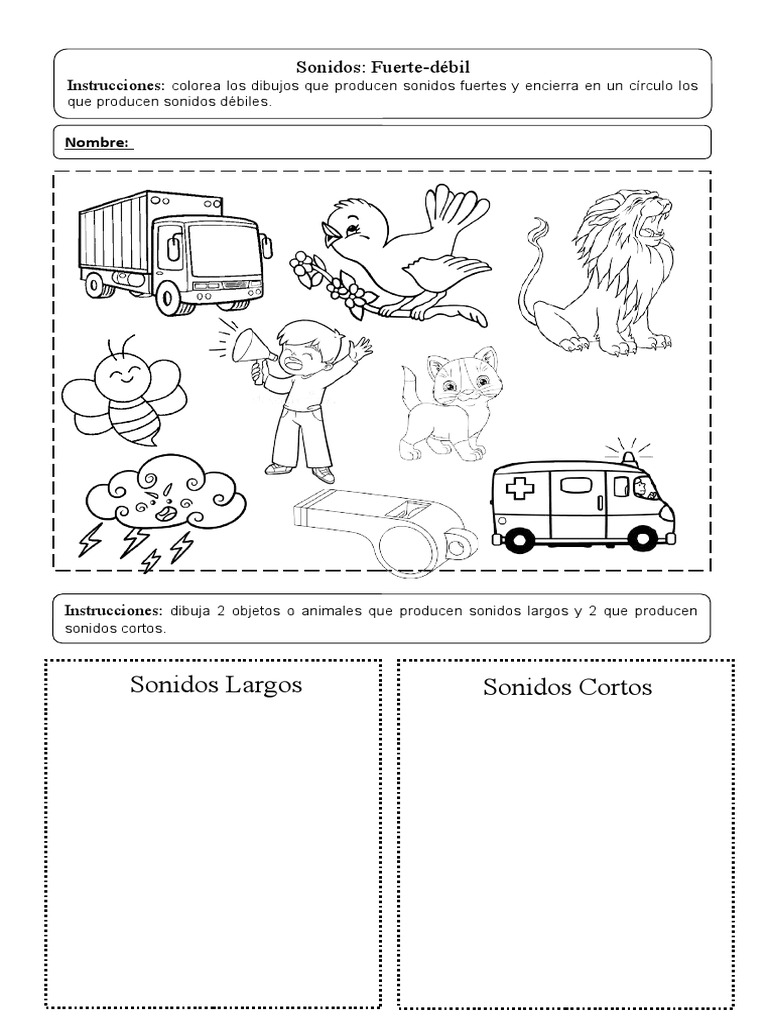 Hoja de Trabajo Sonidos | PDF