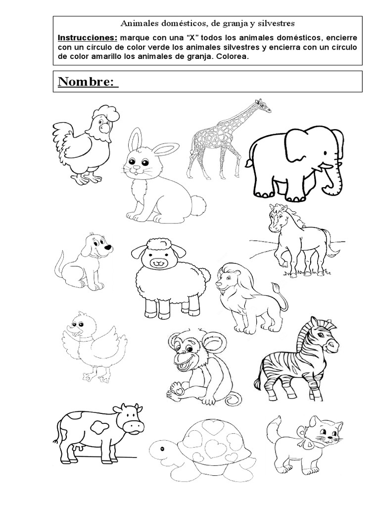Hoja De Trabajo De Animales De Granja Fichas Animales De La Granja