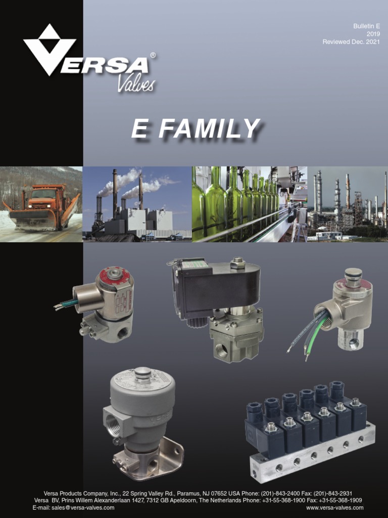 Versa E-Series Solenoid Valves Overview | PDF | Valve | Electrical ...