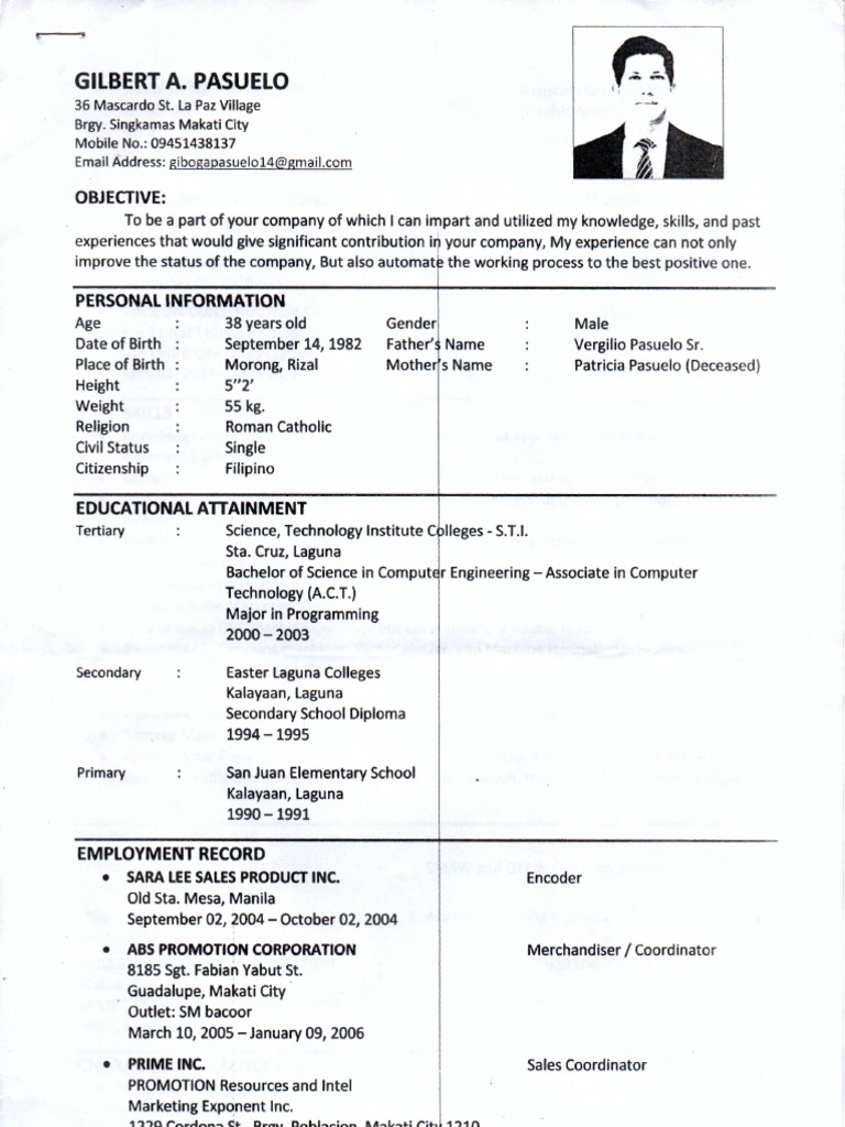Resume-Gilbert A. Pasuelo | PDF