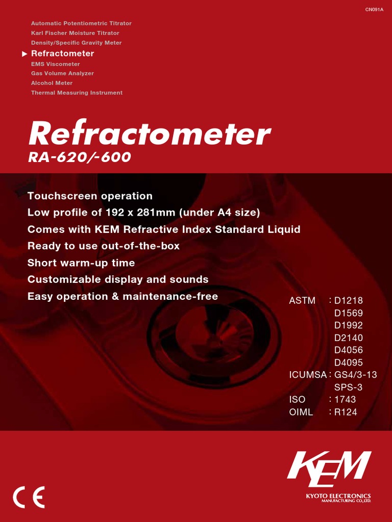 Refractometer RA 620 600 | PDF | Drink | Oil
