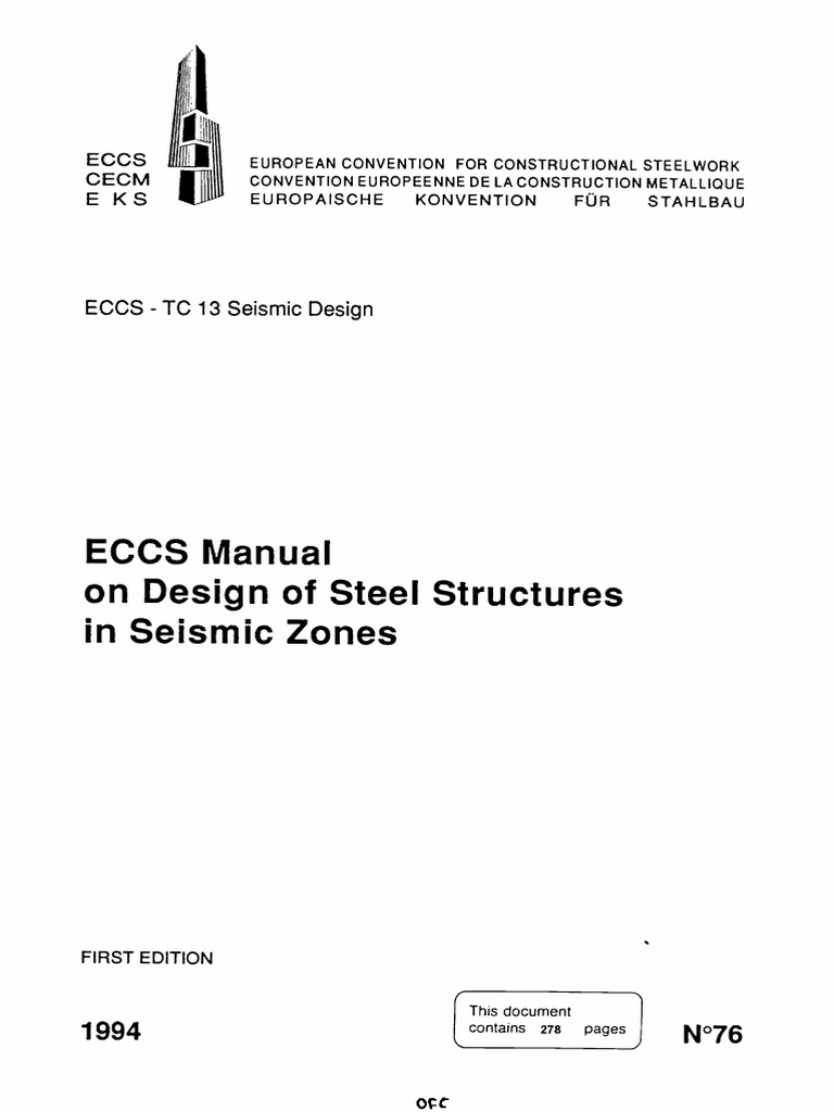 ECCS 1994-76 ECCS Manual On Design of Steel Structures in Seismic Zones ...