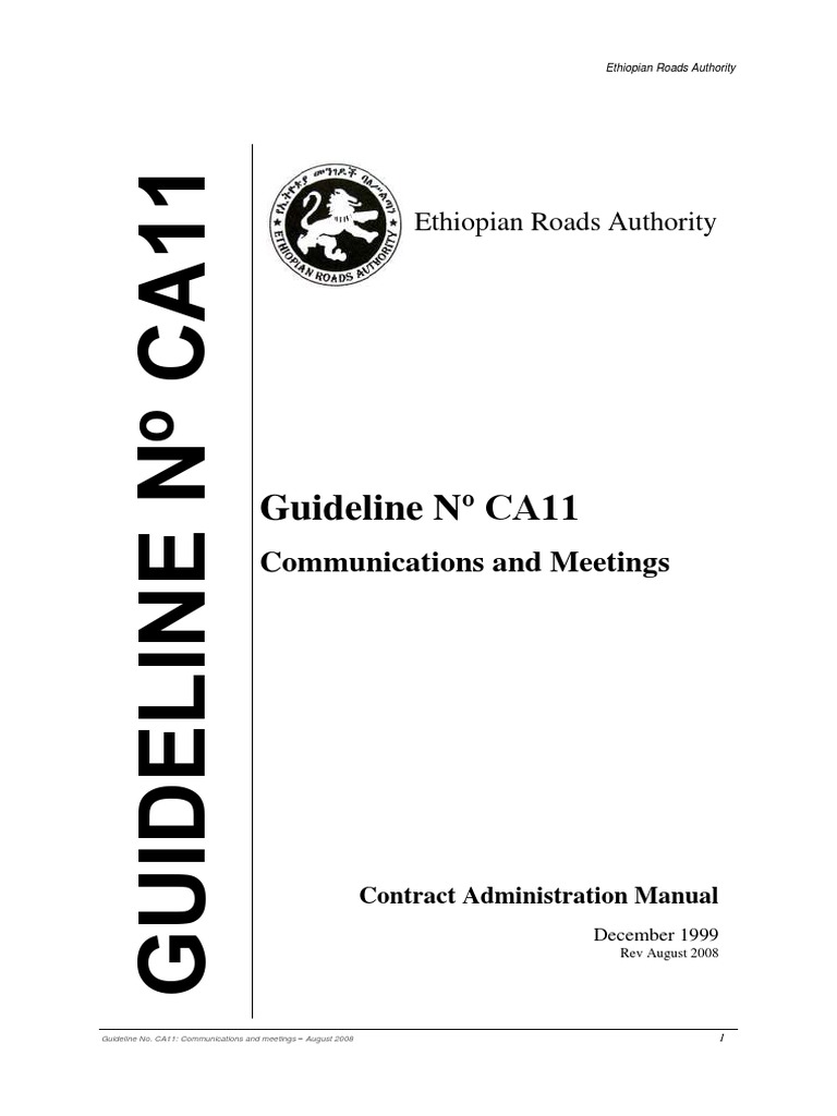 GUIDELINE No CA11 COMMUNICATION | PDF | Employment | Expert