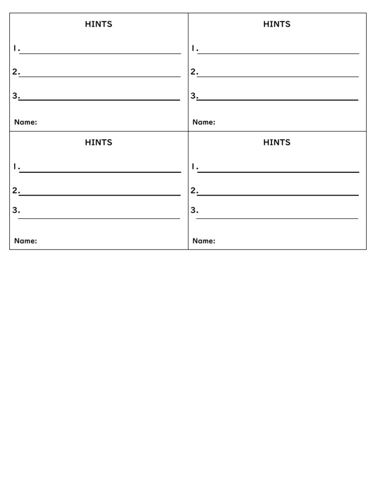 3 Hint Quiz | PDF