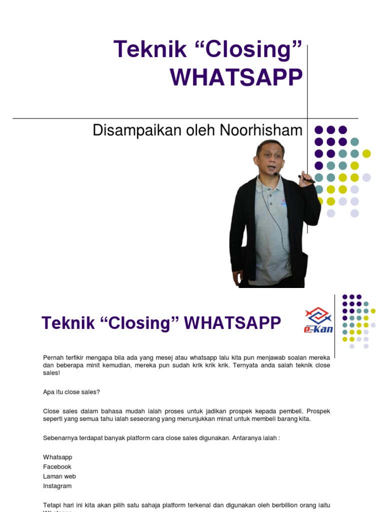 Teknik Closing Whatsapp | PDF