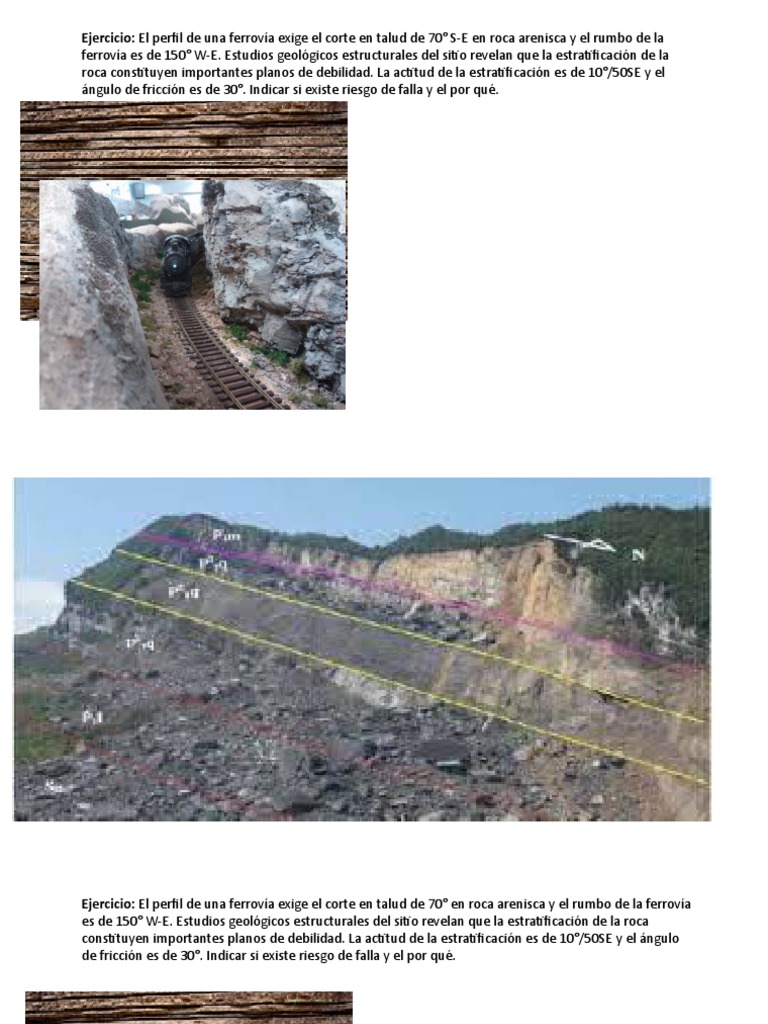 Ejercicio de Corte en Roca | Descargar gratis PDF | Estrato | Falla ...