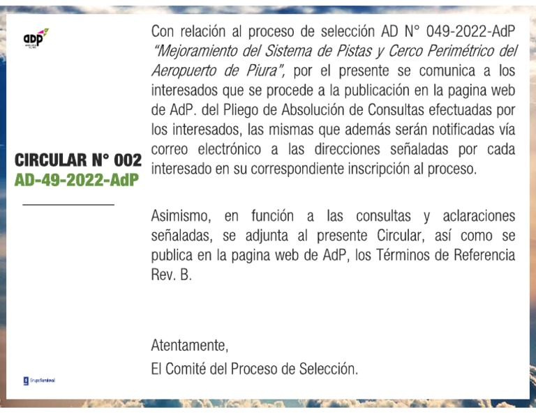 Circular N 002 - Ad 049-2022 | PDF