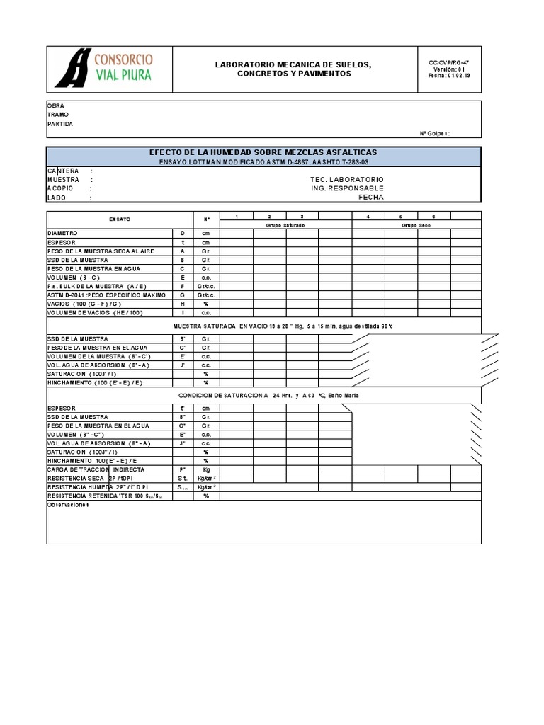 CC - cvp-RG-47 Ensayo Lottman Modificado v.01 | PDF | Física Aplicada e ...