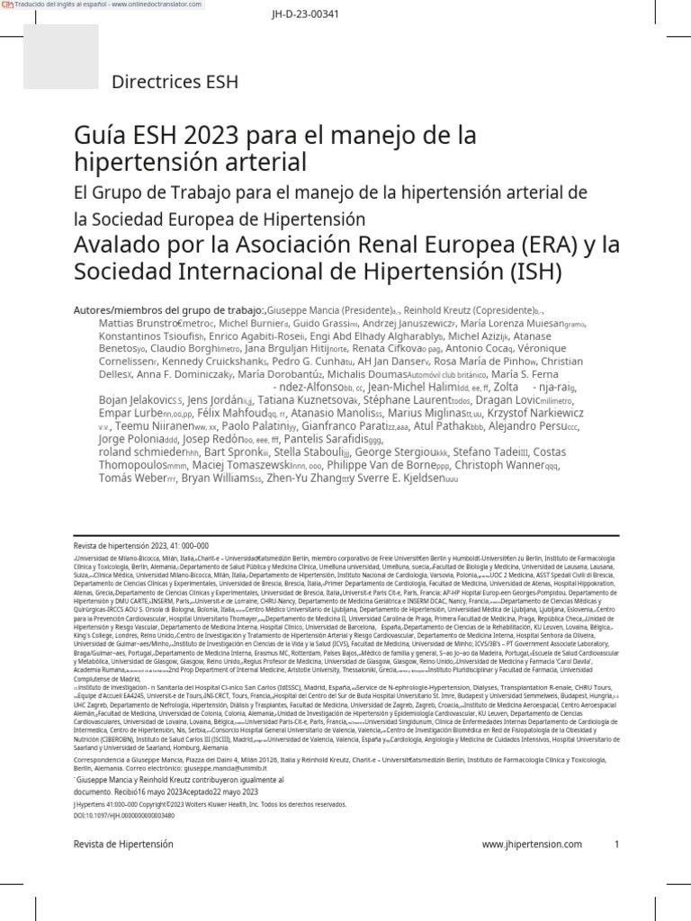 2023 ESH Guidelines For The Management of Arterial Hypertension (001 ...