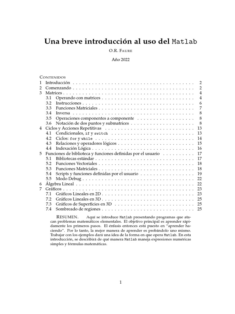 Introduccion Al Uso de Matlab | PDF | Matriz (Matemáticas) | Valores ...
