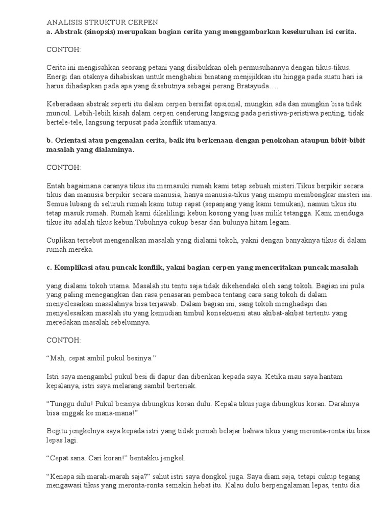 Analisis Struktur Cerpen | PDF
