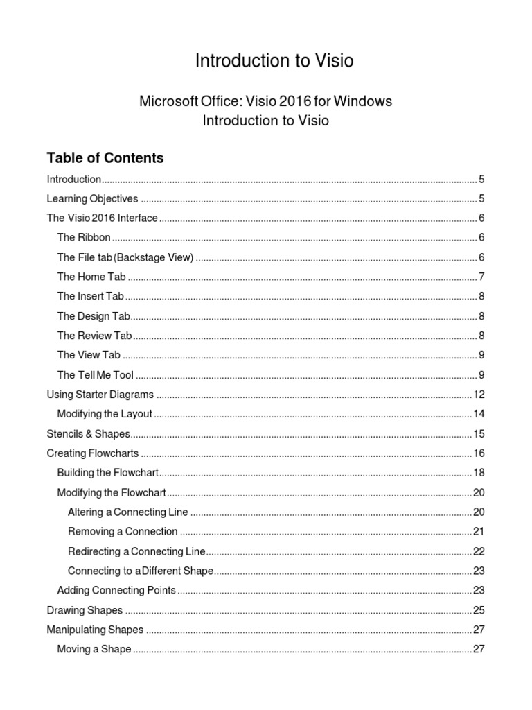 Introduction To Visio 2016 | PDF | Menu (Computing) | Page Layout
