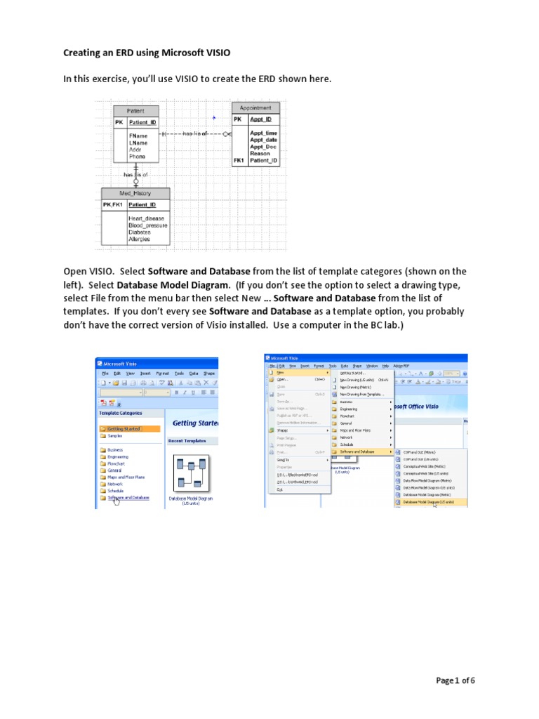 Create ERD with Microsoft Visio | PDF | Databases | Computing
