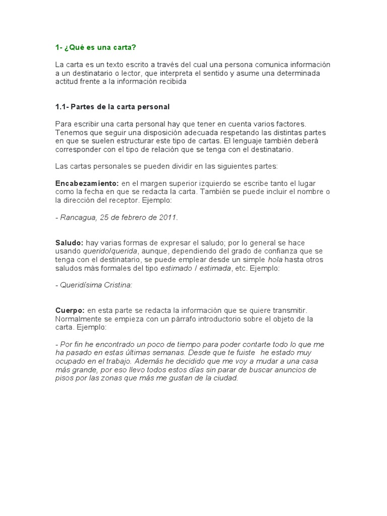 Partes de Una Carta | PDF