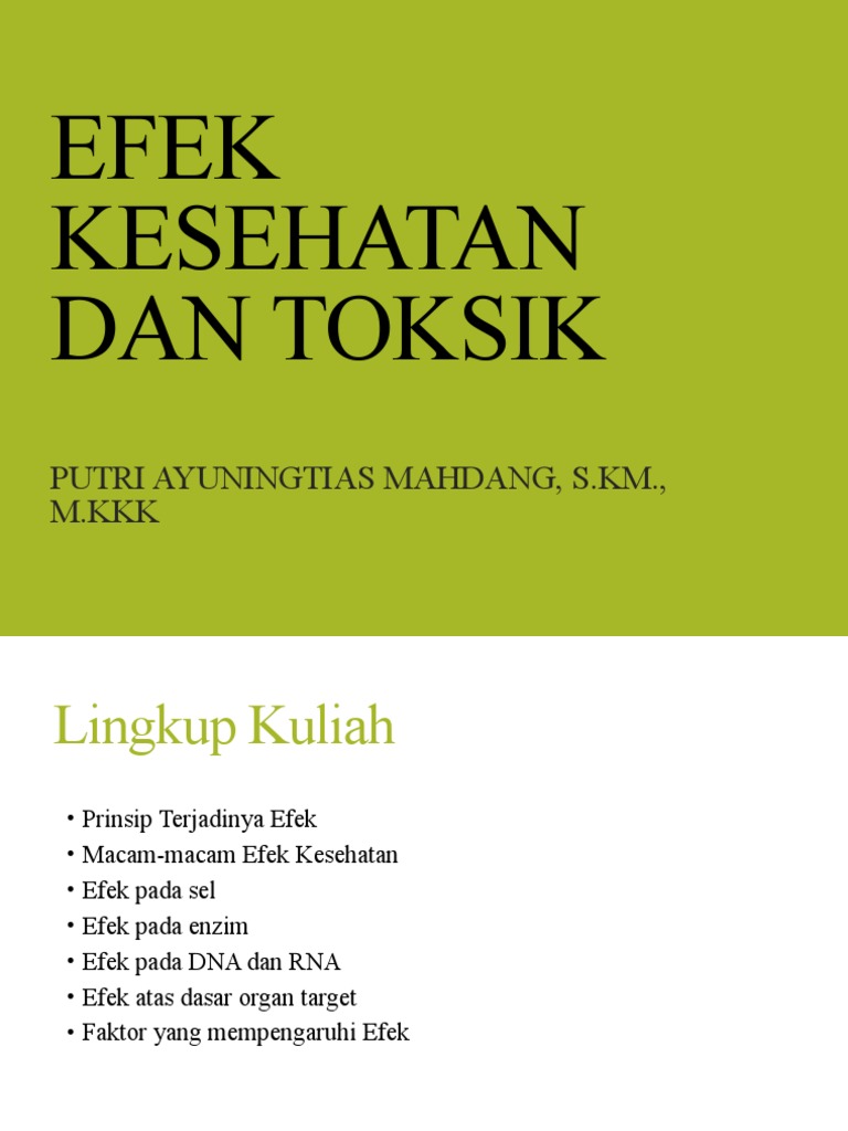Efek Toksik Bagi Kesehatan | PDF