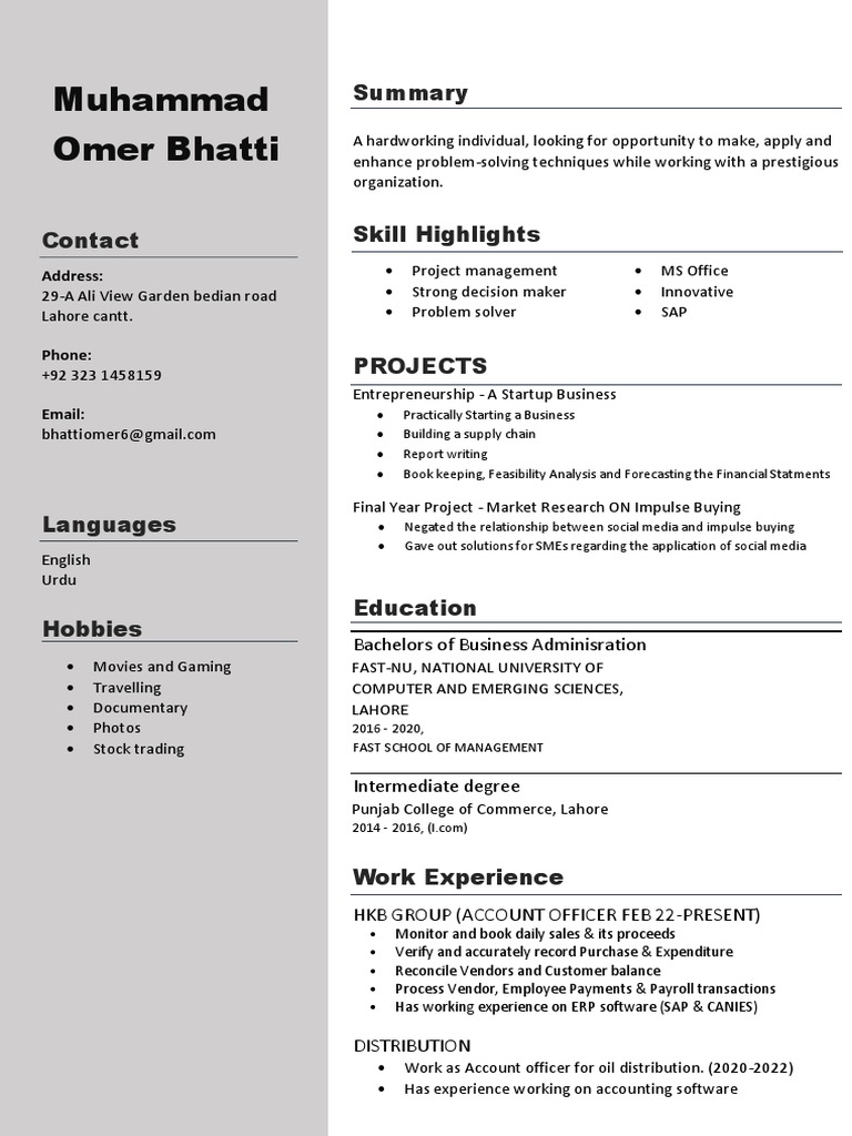 Omar CV 2 | PDF | Business Economics | Business