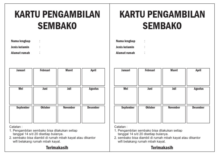 KARTU SEMBAKO | PDF