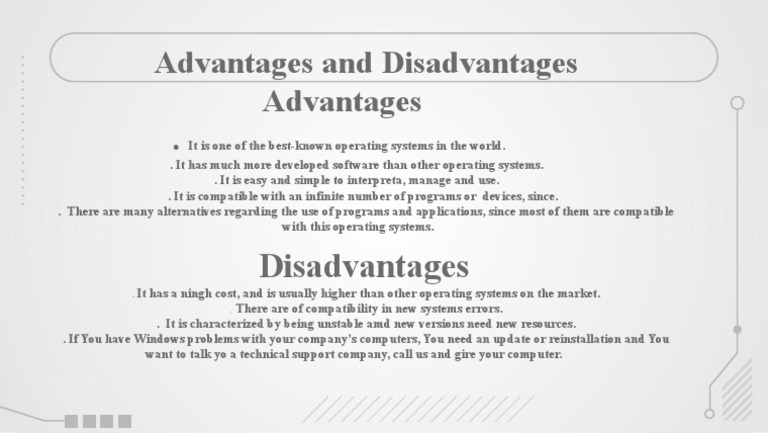 Advantages and Disadvantages Advantages | PDF