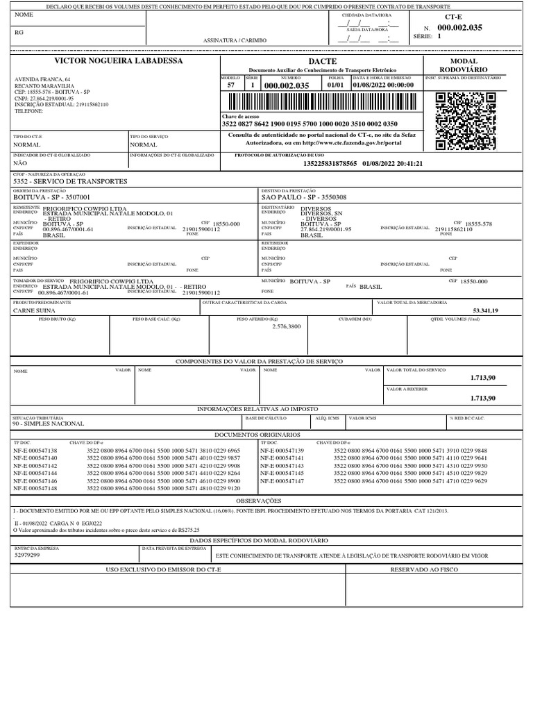 Victor Nogueira Labadessa Dacte: 5352 - Servico de Transportes SAO ...