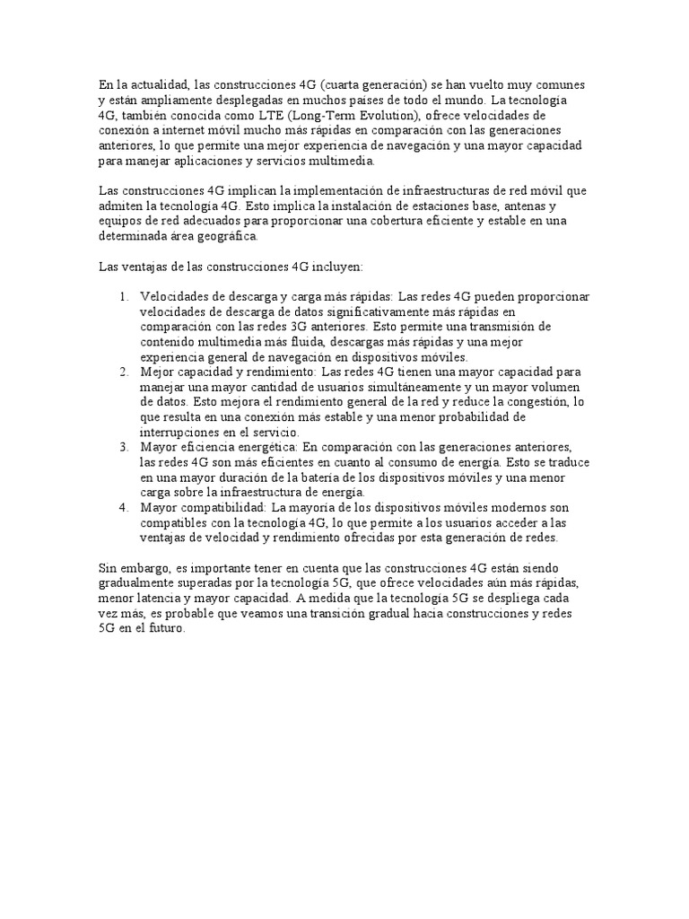 Ventajas de las Redes 4G | PDF