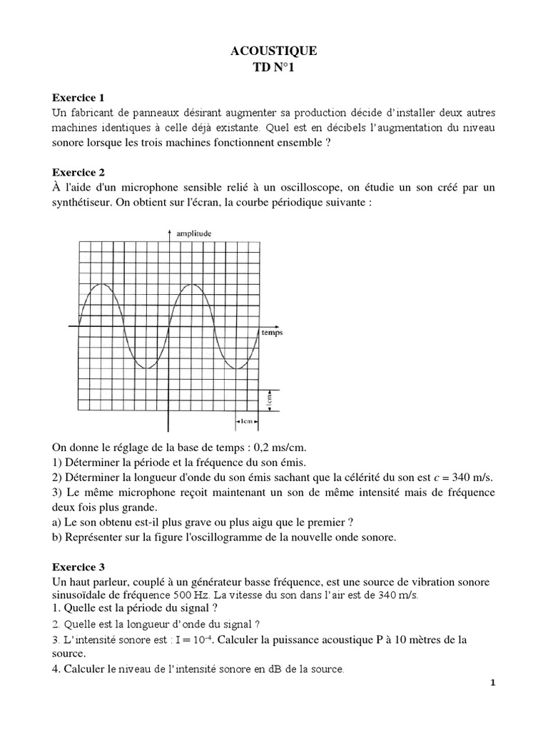 Calcul de l'intensité sonore en acoustique | PDF | Son | Décibel