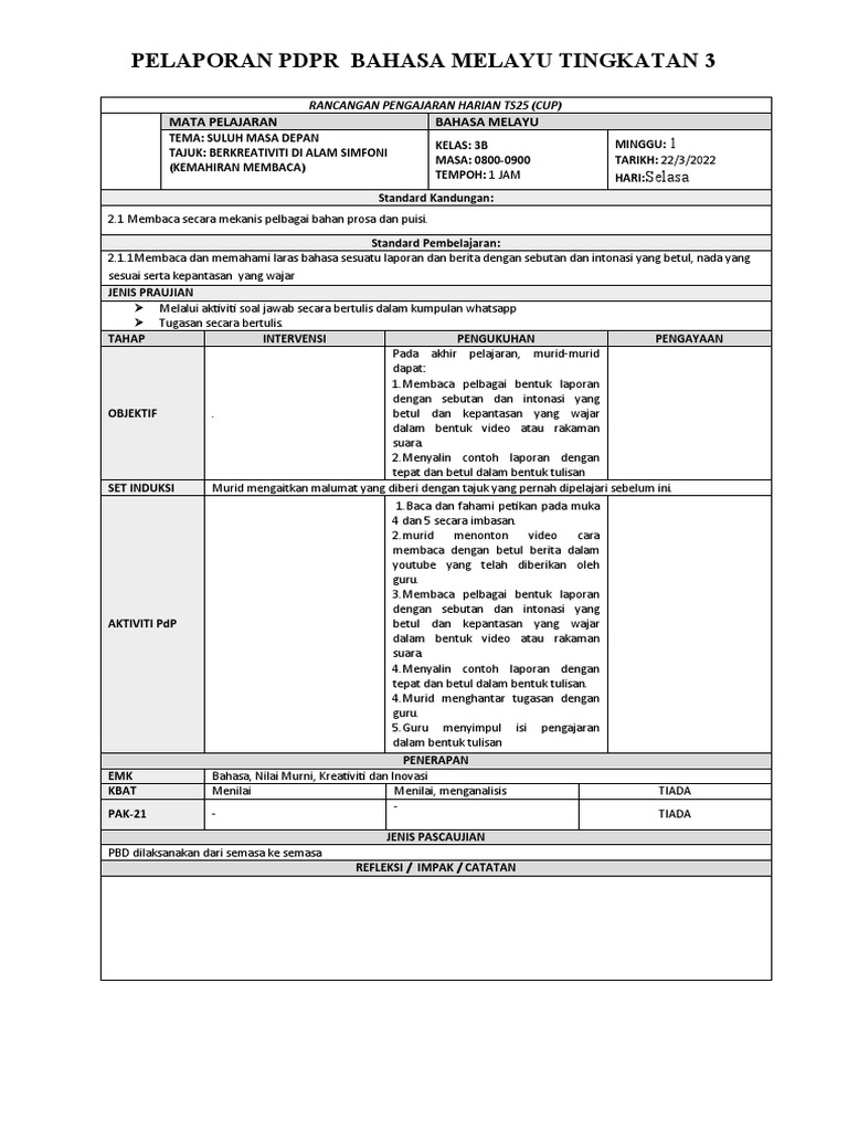 Pelaporan PDPR | PDF
