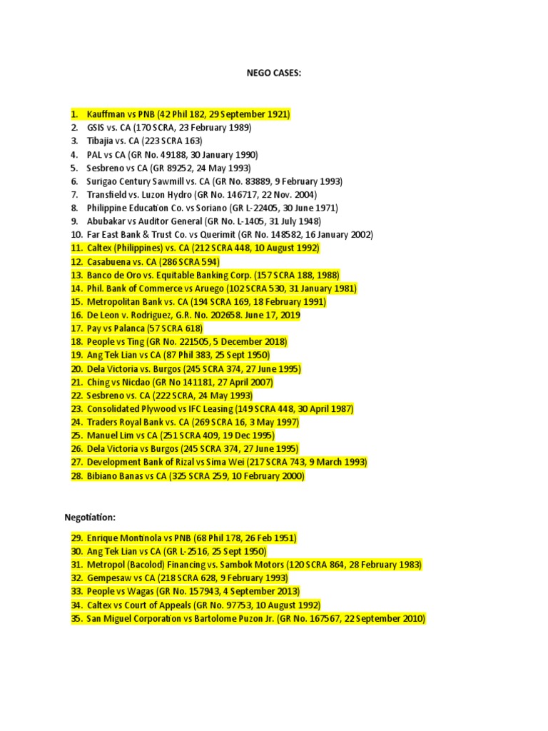 Nego Cases | PDF | Economies | Banks